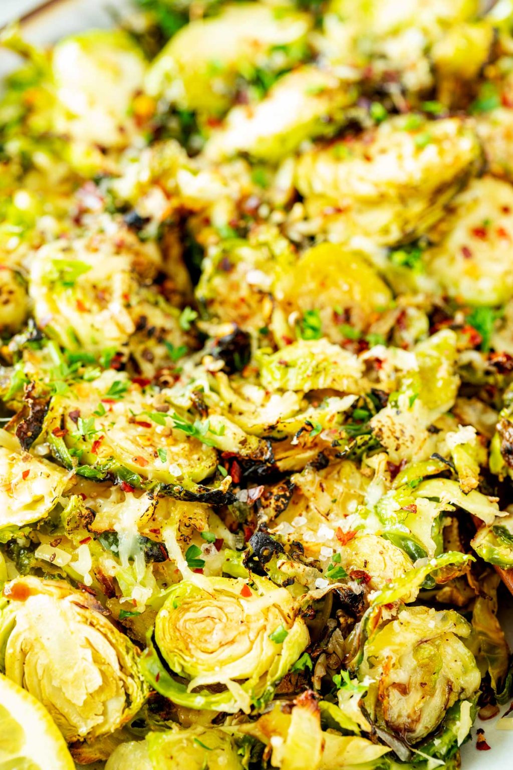 Crispy Roasted Shaved Brussels Sprouts - Wendy Polisi