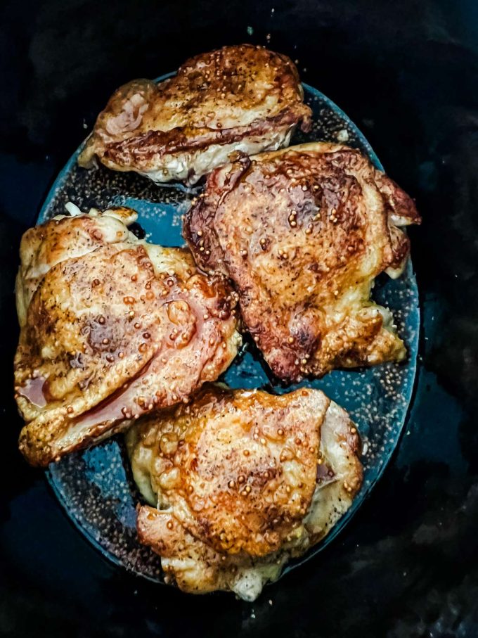 Honey Garlic Slow Cooker Chicken Thighs - Wendy Polisi