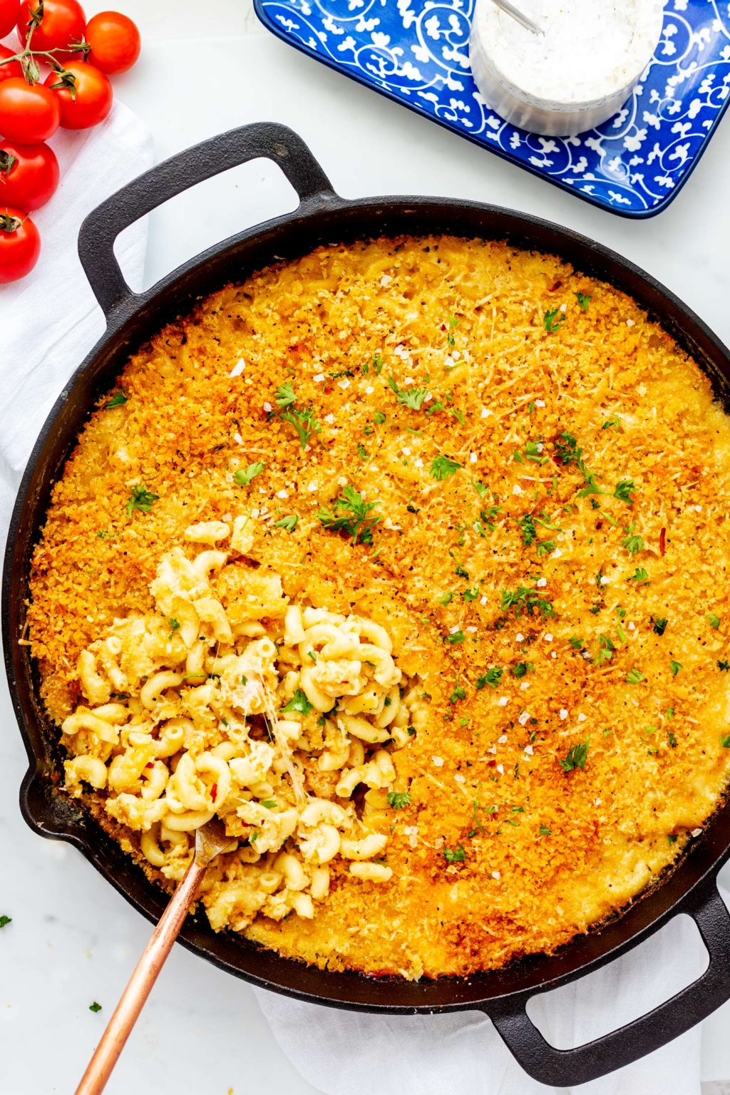 Baked Cast Iron Mac and Cheese - Wendy Polisi