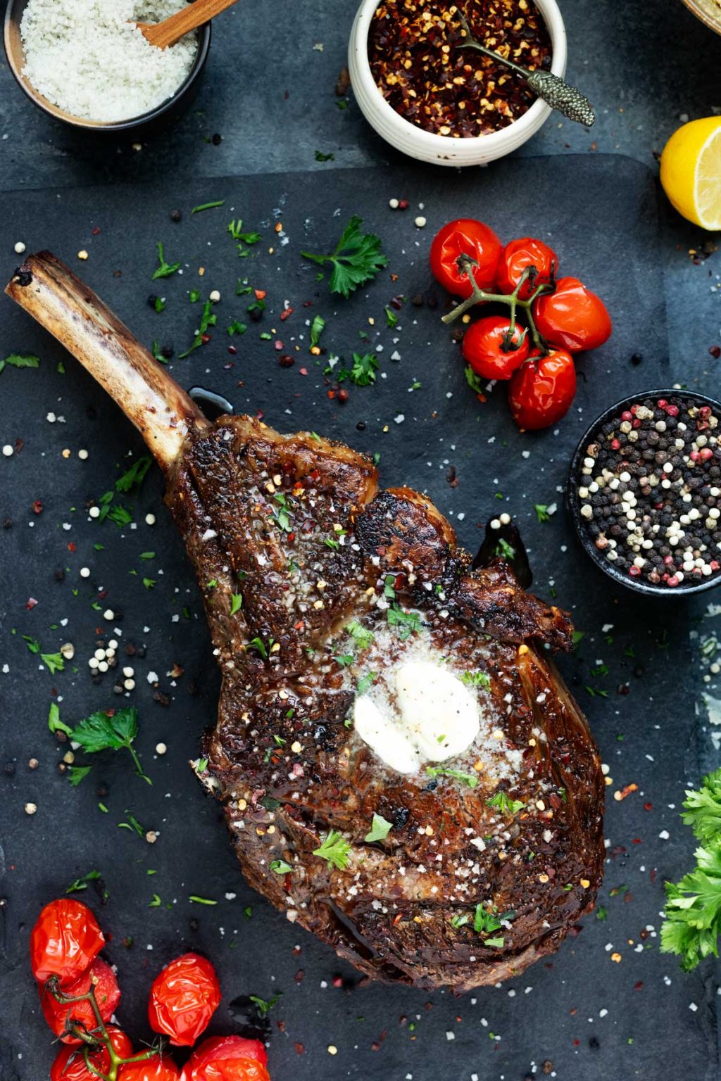 Reverse Sear Tomahawk Ribeye Steak - Wendy Polisi