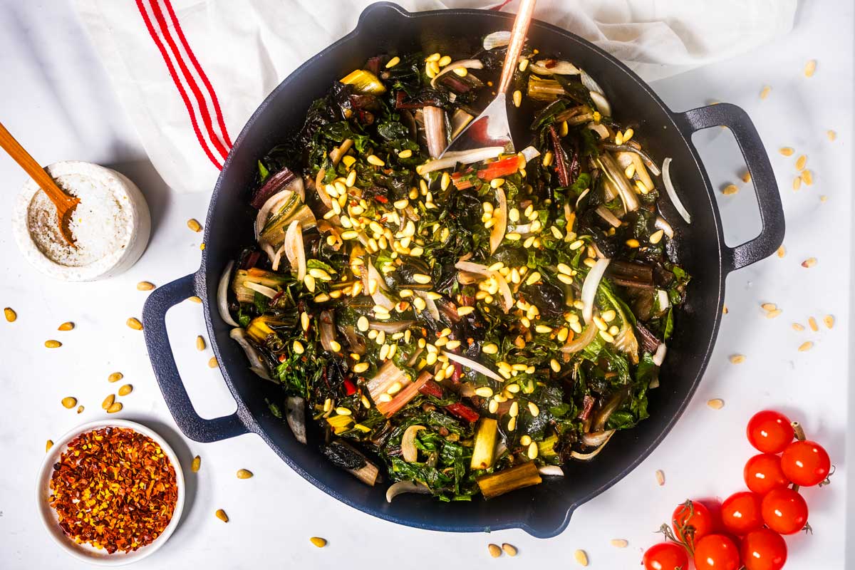 Braised Swiss Chard with Garlic - Wendy Polisi